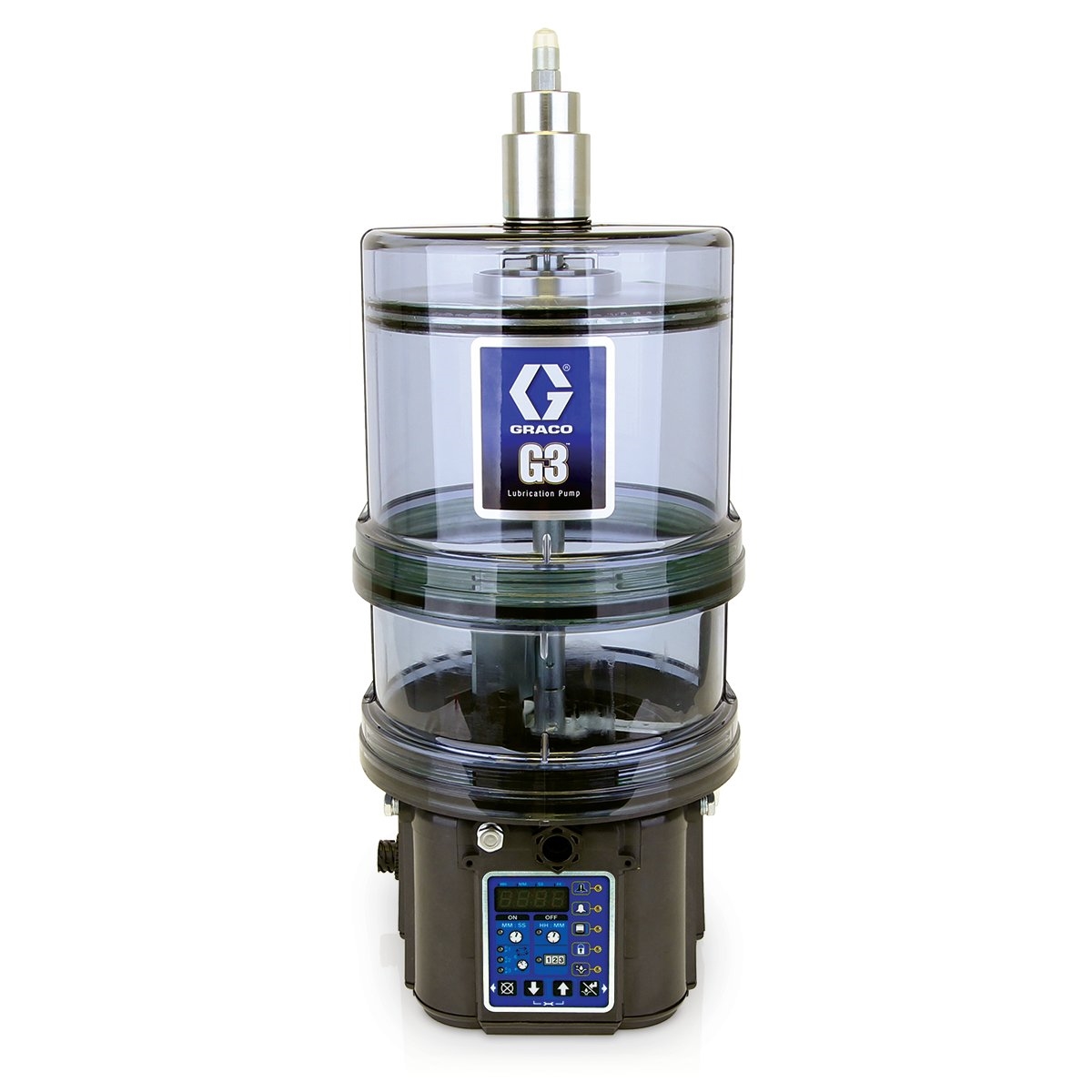Bomba de lubricación con grasa G3™ Pro, 24 VCC, 8 litros, apagado de llenado automático, nivel ...